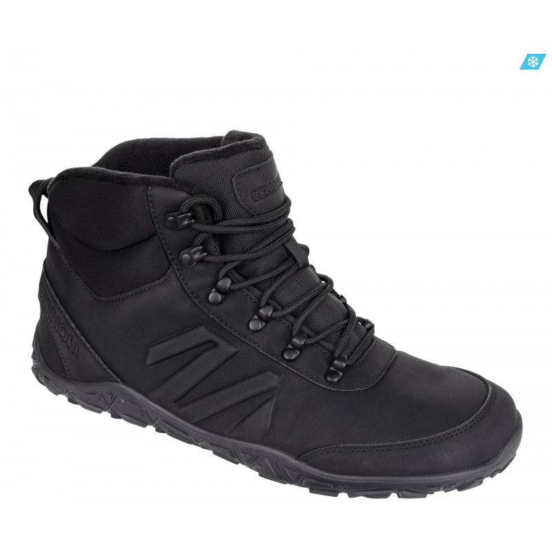 BENNON BAREFOOT BLACK WINTER HIGH Členková zimná obuv
